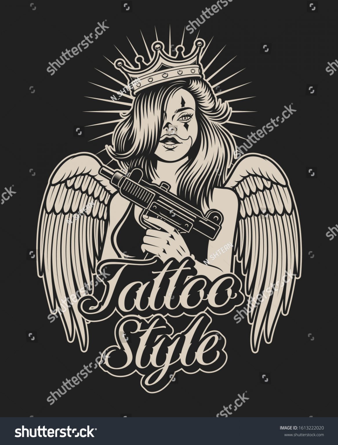 The Meaning Behind My Gangster Angel Tattoo (gangster angel with gun ...
